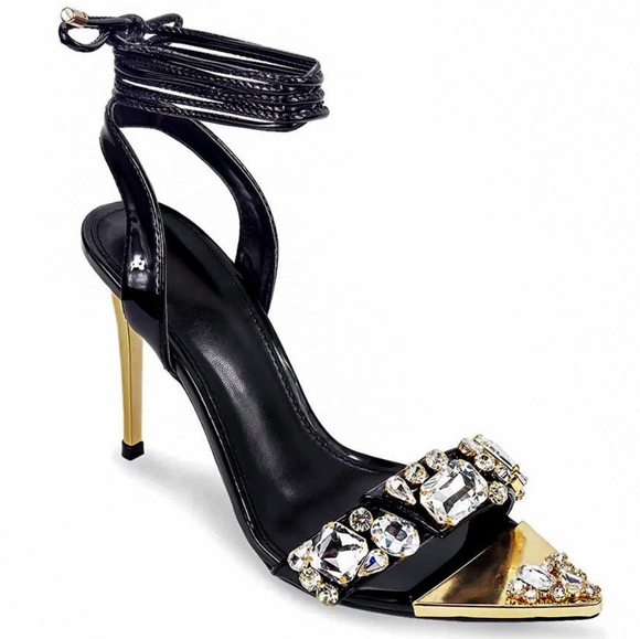 Shoes | Be The Bell Of The Ball In These Lace Up Jeweled Black Patent ...